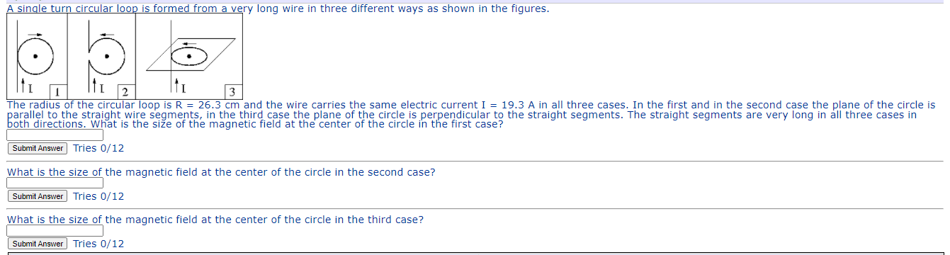 Solved A single turn circular loop is formed from a very | Chegg.com