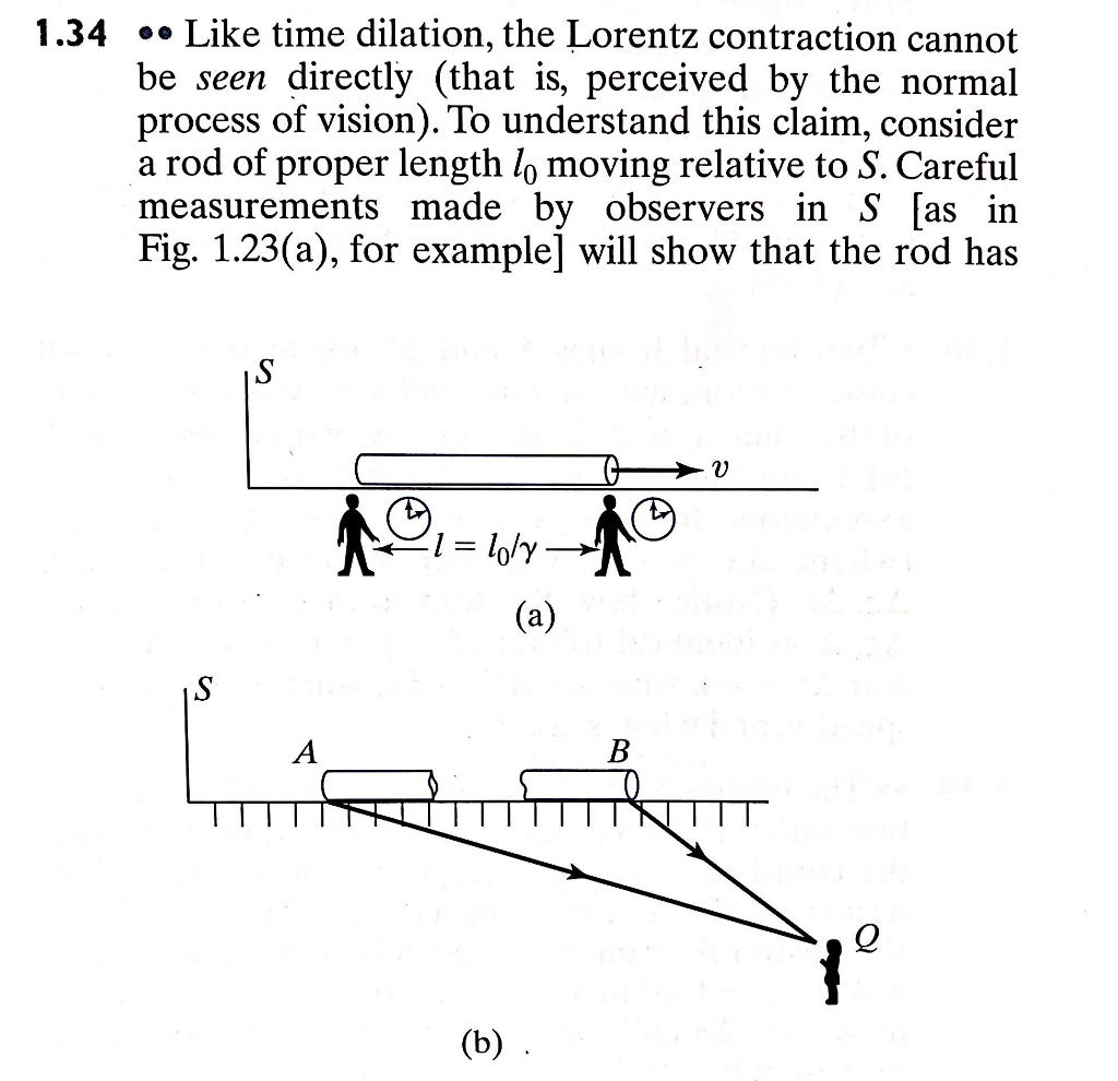 Solved 1.34 •• Like time dilation, the Lorentz contraction | Chegg.com