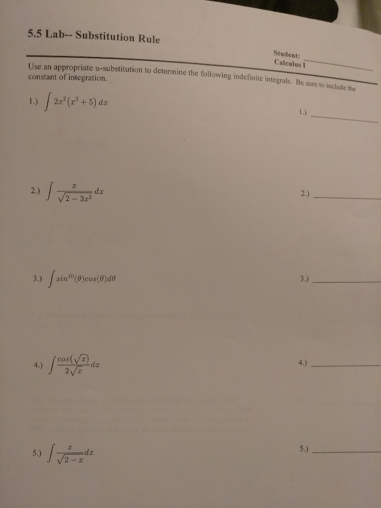 Solved use an appropriate u-substitution- to determine the | Chegg.com
