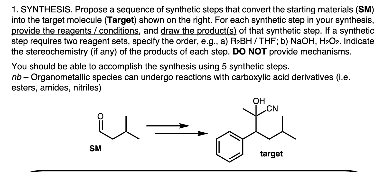 Solved SYNTHESIS. Propose a sequence of synthetic steps that | Chegg.com