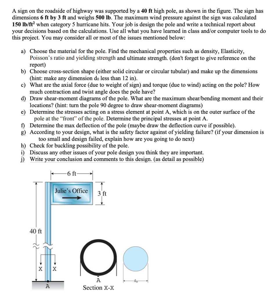 A sign on the roadside of highway was supported by a | Chegg.com