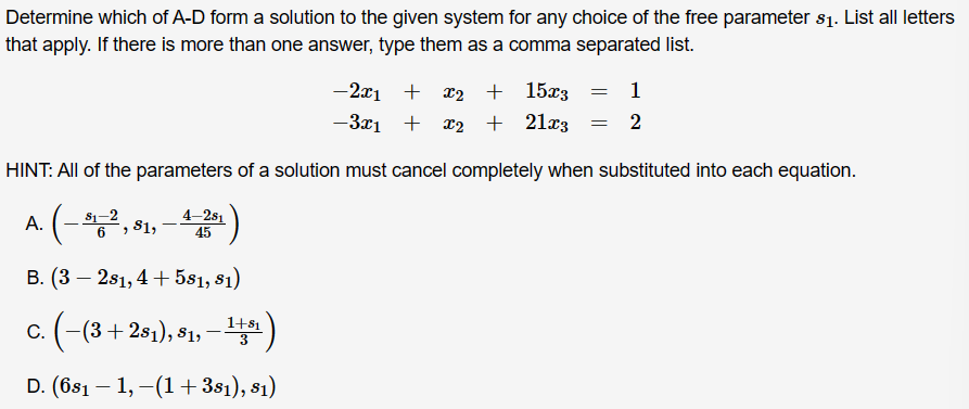 Solved Determine which of A-D form a solution to the given | Chegg.com
