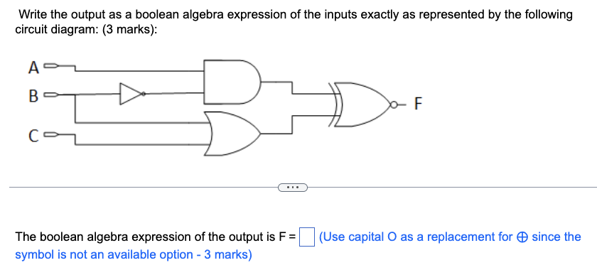 The boolean algebra expression of the output is | Chegg.com
