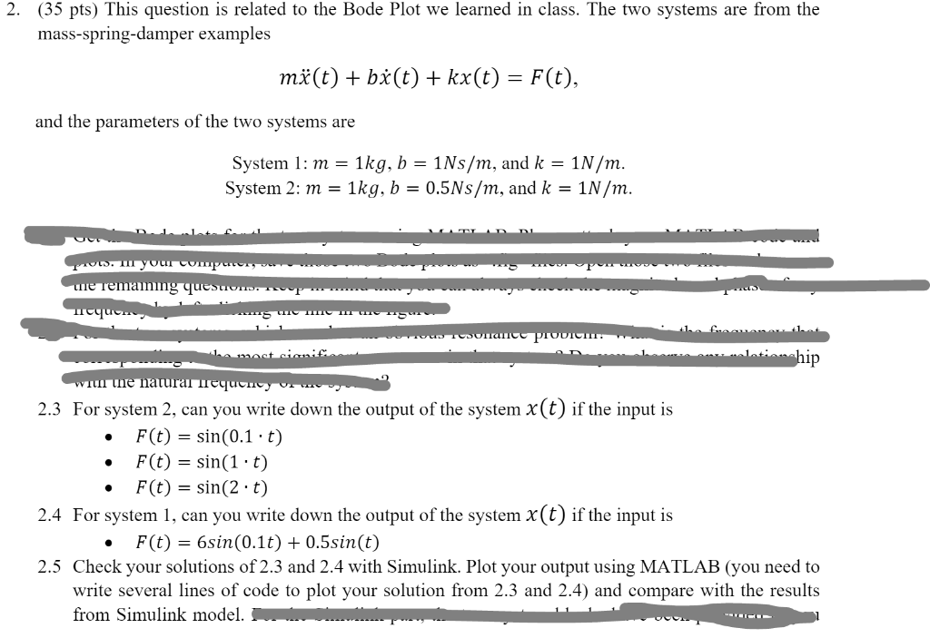 Solved 2. (35 pts) This question is related to the Bode Plot | Chegg.com