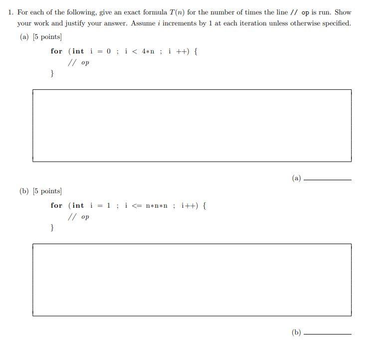 Solved 1. For each of the following, give an exact formula | Chegg.com