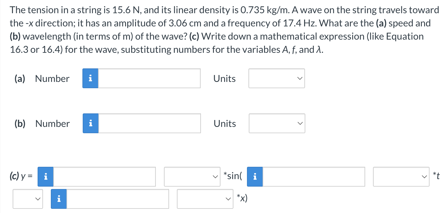 Solved FILL IN ﻿THE BOXES The tension in ﻿a string | Chegg.com
