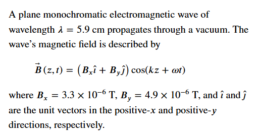 Solved A plane monochromatic electromagnetic wave | Chegg.com