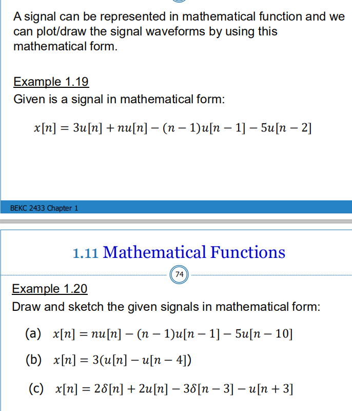 Solved A signal can be represented in mathematical function | Chegg.com