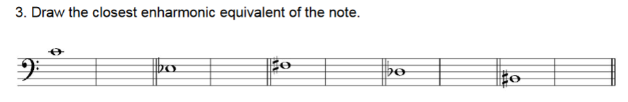 Solved 3. Draw the closest enharmonic equivalent of the | Chegg.com
