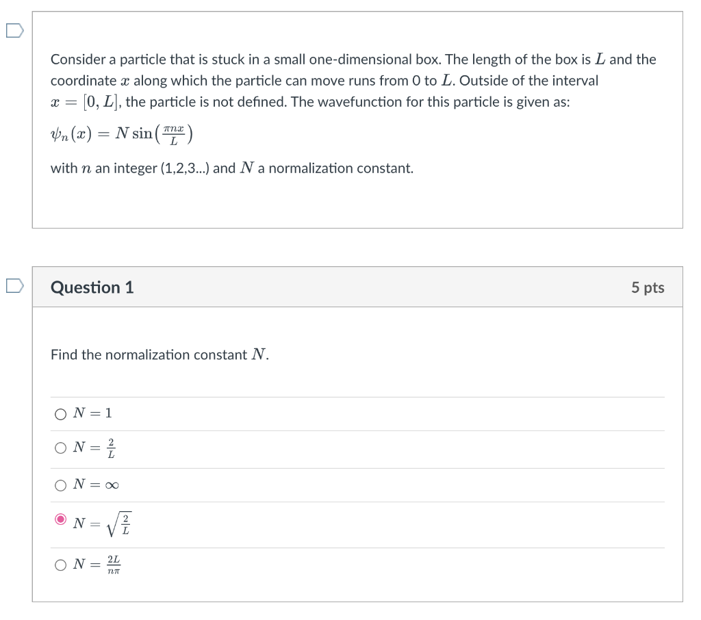 Solved Consider a particle that is stuck in a small | Chegg.com