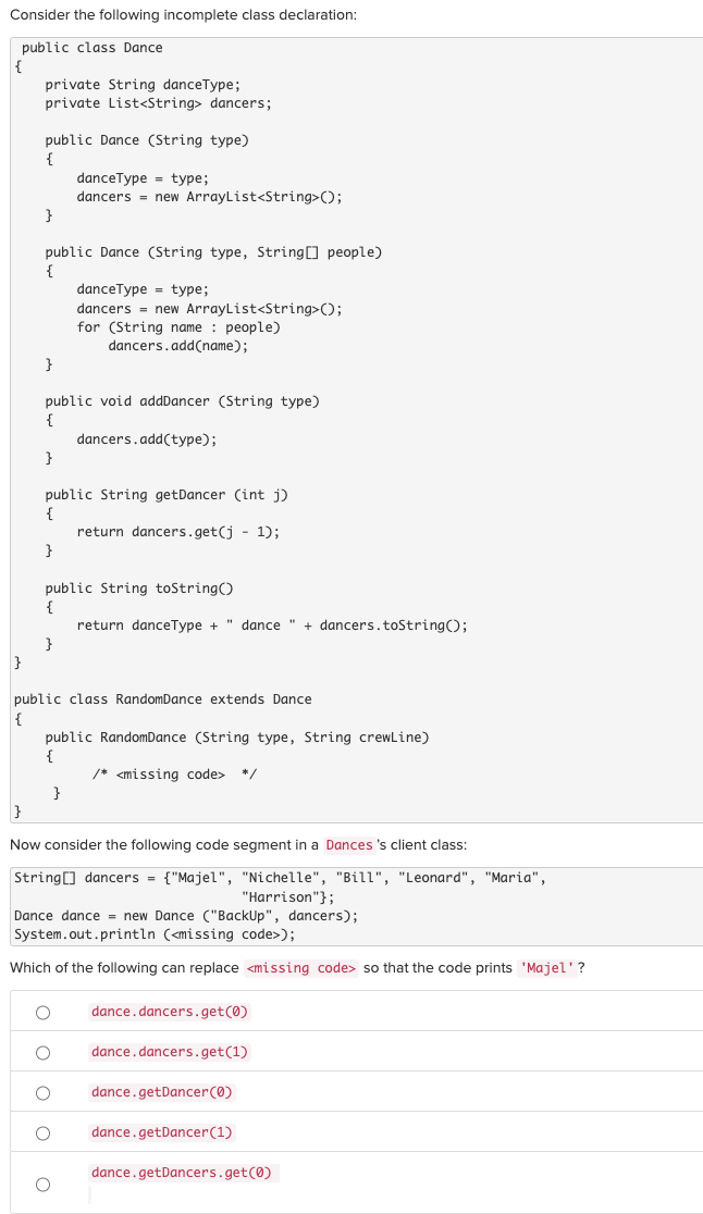 Solved Question 1 Consider The Following Code Segment 