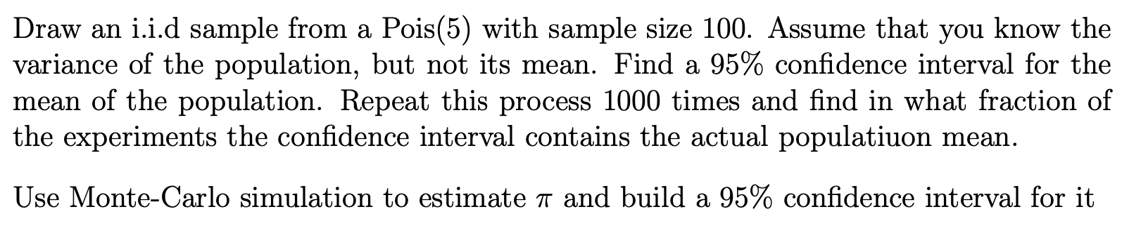 Solved Draw an i.i.d sample from a Pois(5) with sample size | Chegg.com