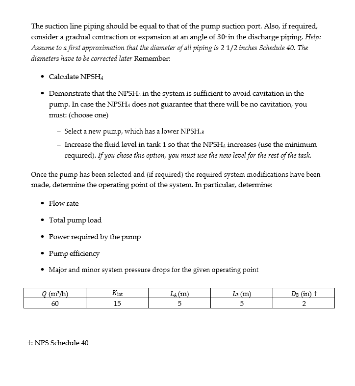 Solved Fluid mechanics Task 2: Piping Systems and Pump | Chegg.com