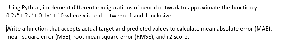 Solved Using Python, implement different configurations of | Chegg.com