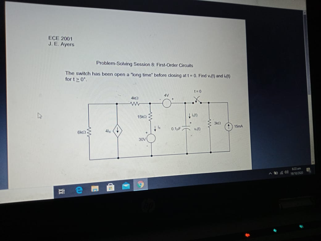 Solved ECE 2001 J. E. Ayers Problem Solving Session 8: | Chegg.com