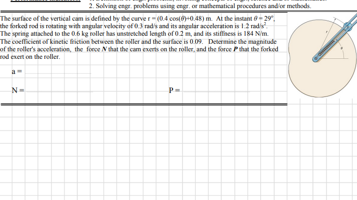 Solved 2. Solving engr, problems using engr. or mathematical | Chegg.com