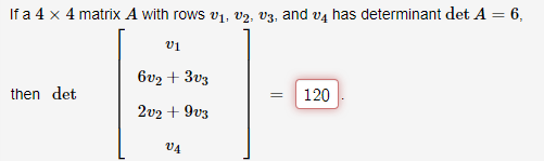 Solved If a 4×4 matrix A with rows v1,v2,v3, and v4 has | Chegg.com