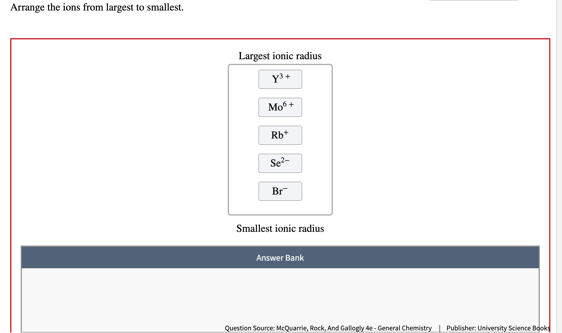 Solved Arrange the ions from largest to smallest. Largest | Chegg.com