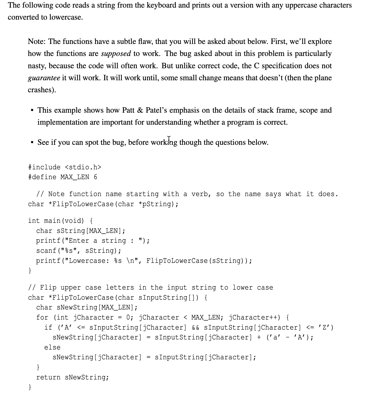 Solved following code reads a string from the keyboard and | Chegg.com