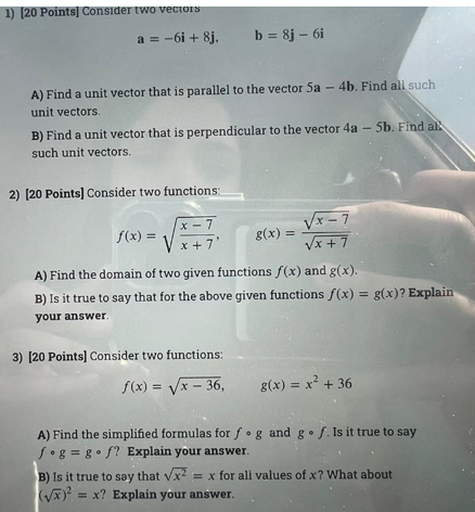 Solved a=−6i+8j,b=8j−6i A) Find a unit vector that is | Chegg.com
