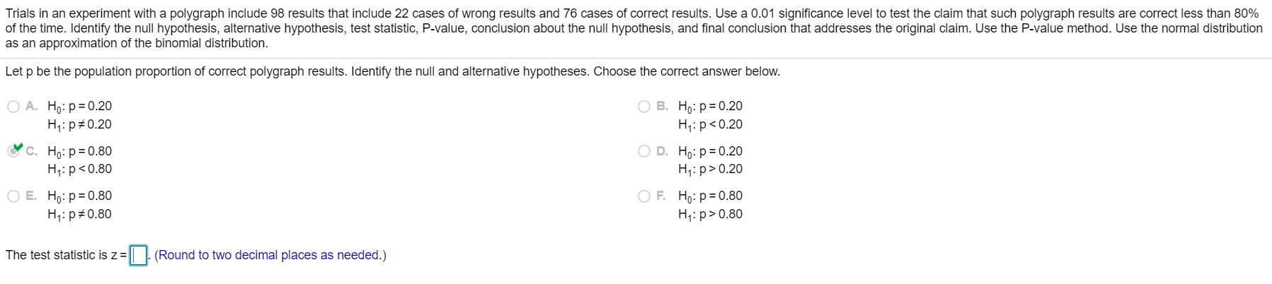Solved Trials in an experiment with a polygraph include 98 | Chegg.com