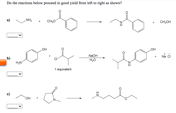 Solved Do the reactions below proceed in good yield from | Chegg.com