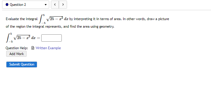 Solved Question 1 Use geometry to evaluate each definite | Chegg.com