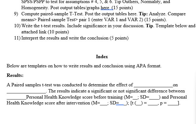 SPSS/PSPP to test for assumptions #4,5,&6. Tip | Chegg.com