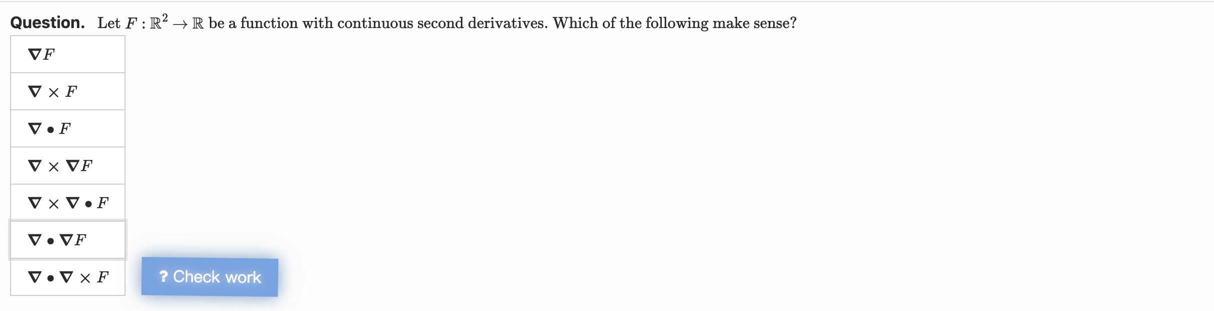 Solved Question. Let F:R2→R be a function with continuous | Chegg.com