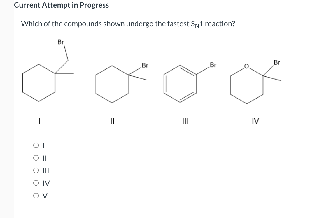 Solved Which Of The Compounds Shown Undergo The Fastest Sn1