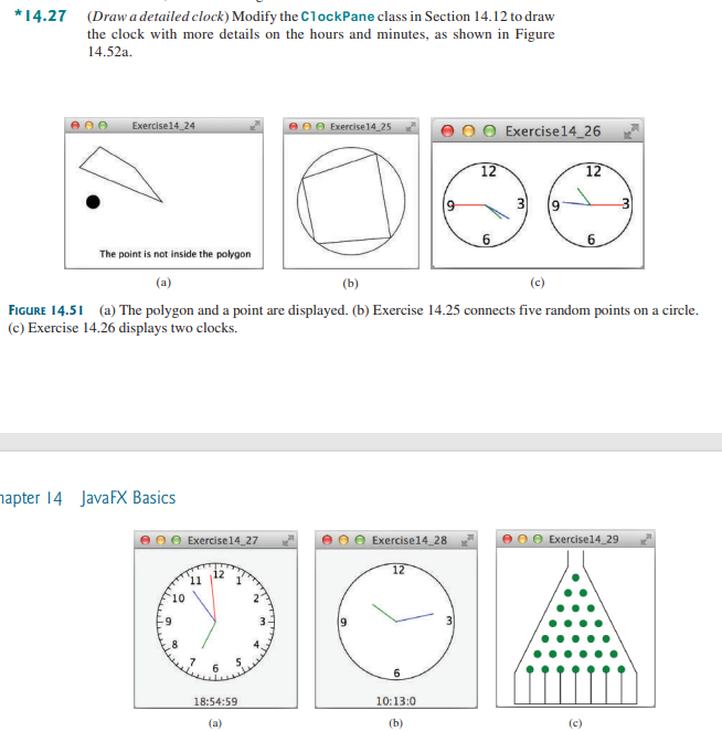 Solved ∗14.27 (Draw a detailed clock) Modify the ClockPane | Chegg.com