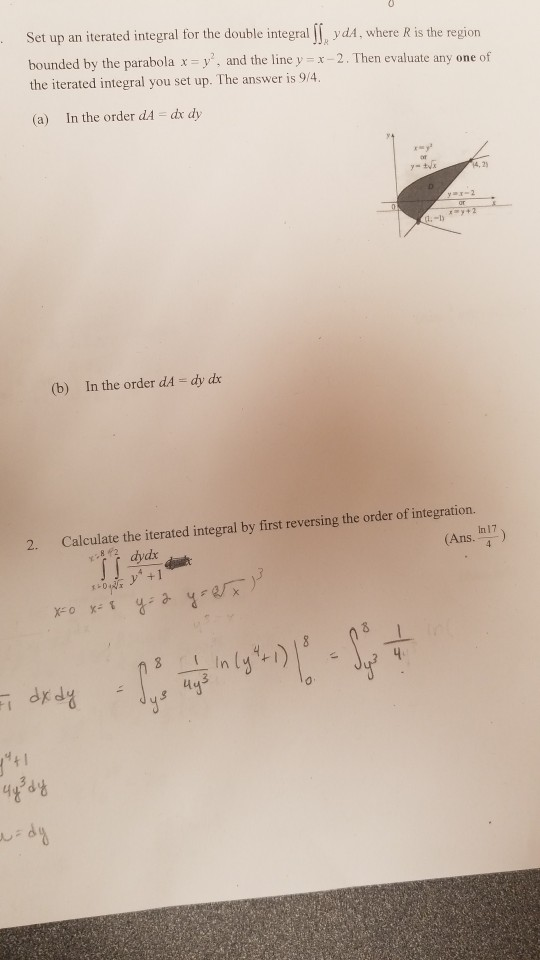 Solved Set up an iterated integral for the double integral | Chegg.com