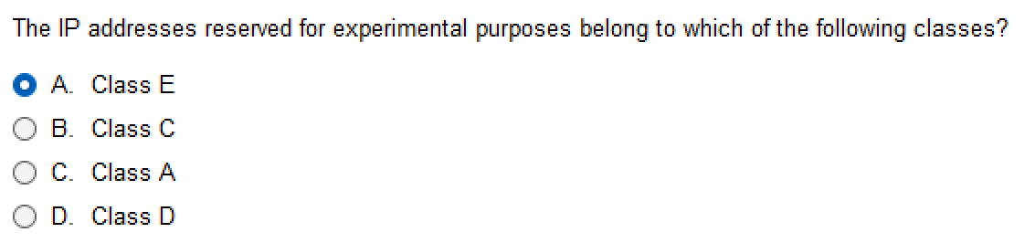 Solved The IP addresses reserved for experimental purposes | Chegg.com