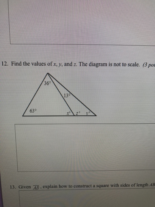 Solved Find the values of x, y, and z. The diagram is not to | Chegg.com