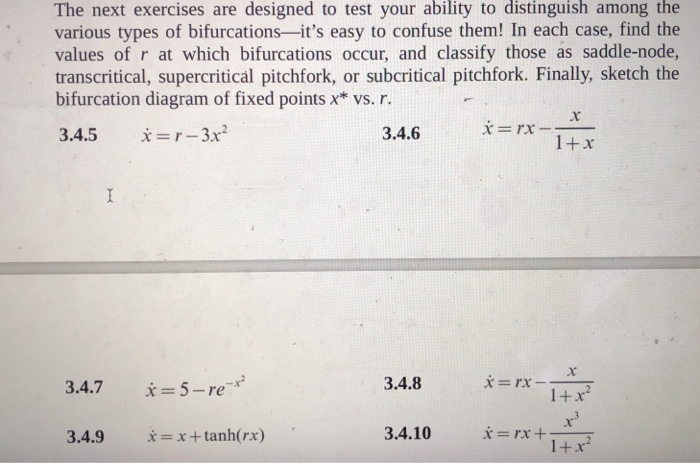 Solved the various types of bifurcations-it's easy to | Chegg.com