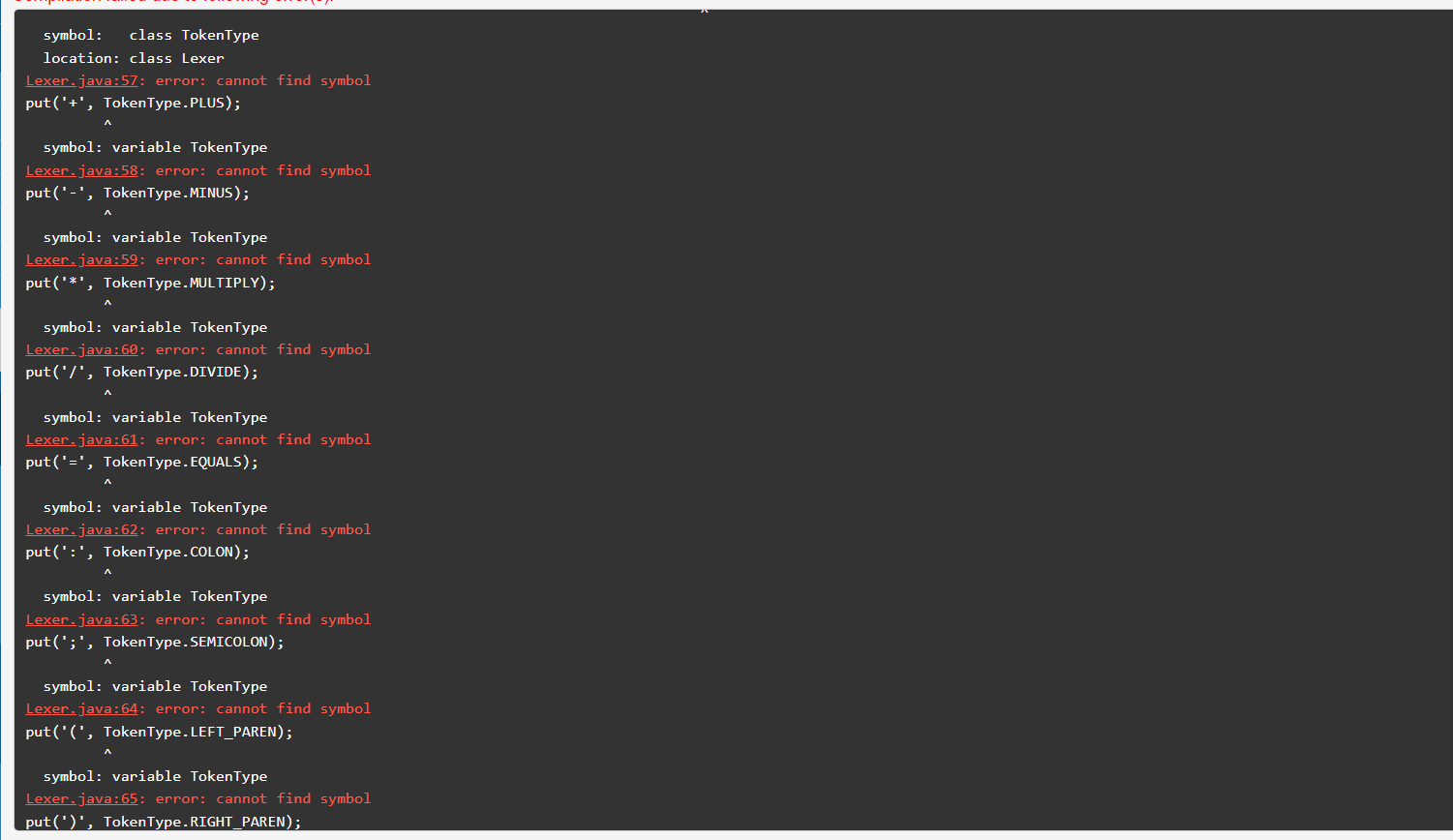 Solved Java Programming: Below are the lexer.java, | Chegg.com