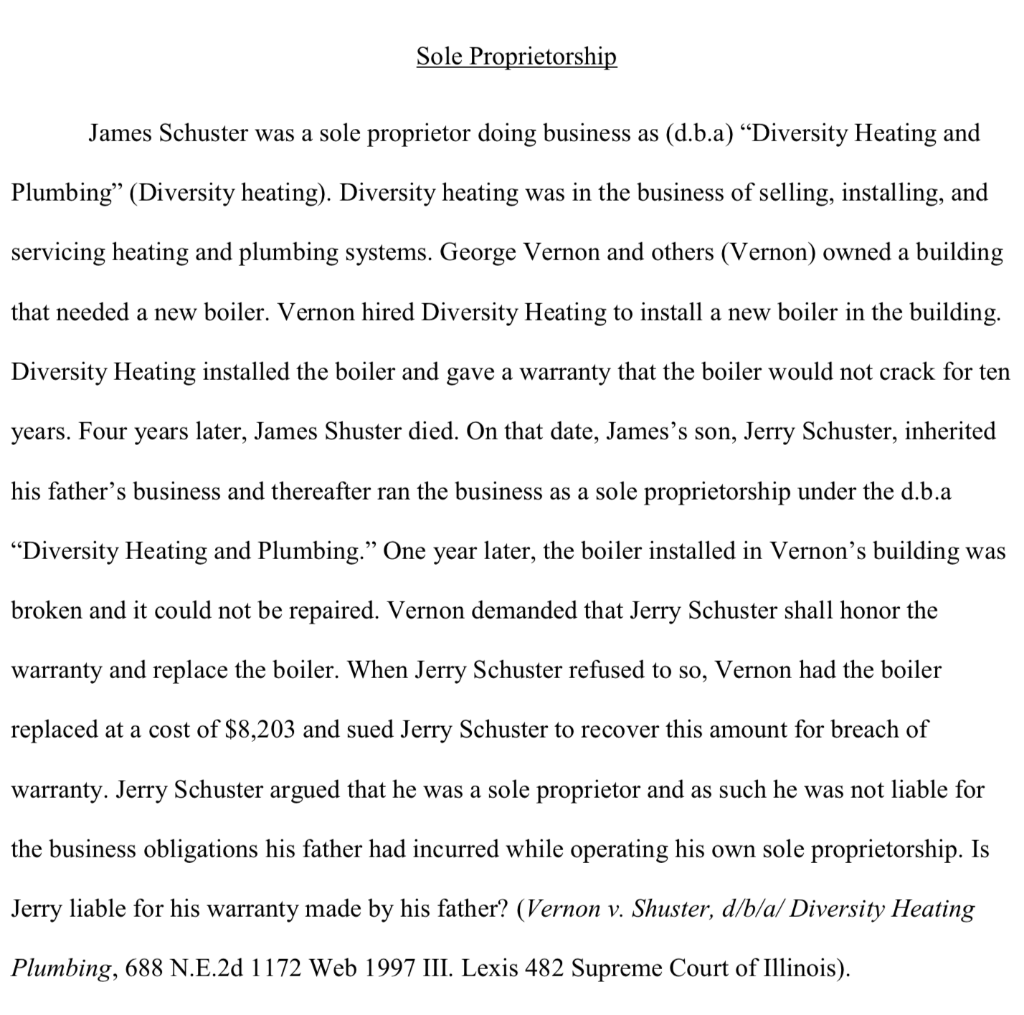 Solved Sole Proprietorship James Schuster was a sole | Chegg.com