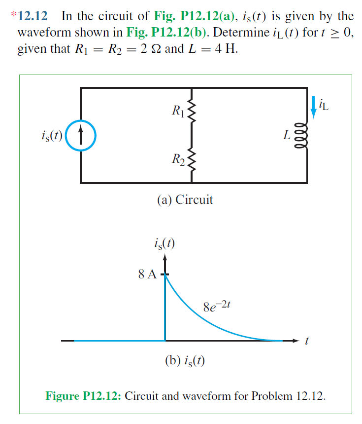 Solved *12.12 In the circuit of Fig. P12.12(a), is (t) is | Chegg.com