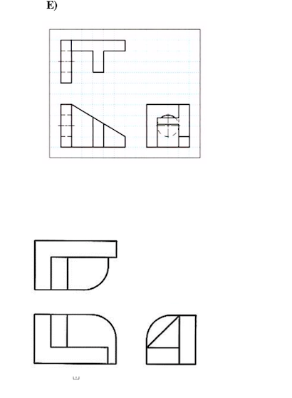 Solved (40 pts) The three standard views of 7 objects are | Chegg.com