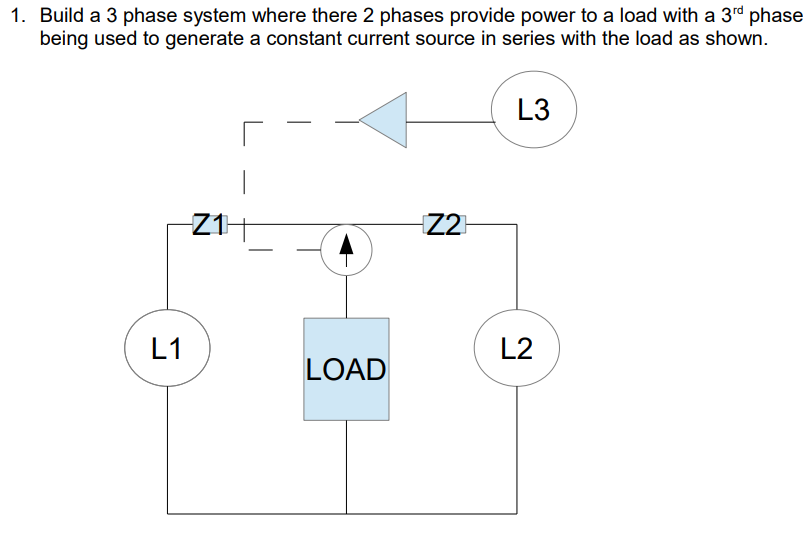 1. Build a 3 phase system where there 2 phases | Chegg.com