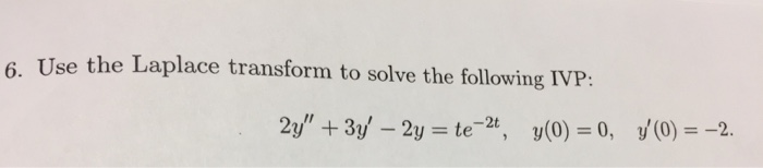 Solved Use the Laplace transform to solve the following IVP: | Chegg.com