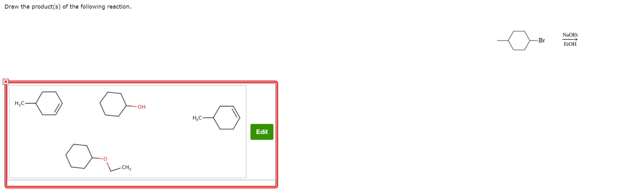 Solved Draw the product(s) of the following reaction. NaOEt | Chegg.com