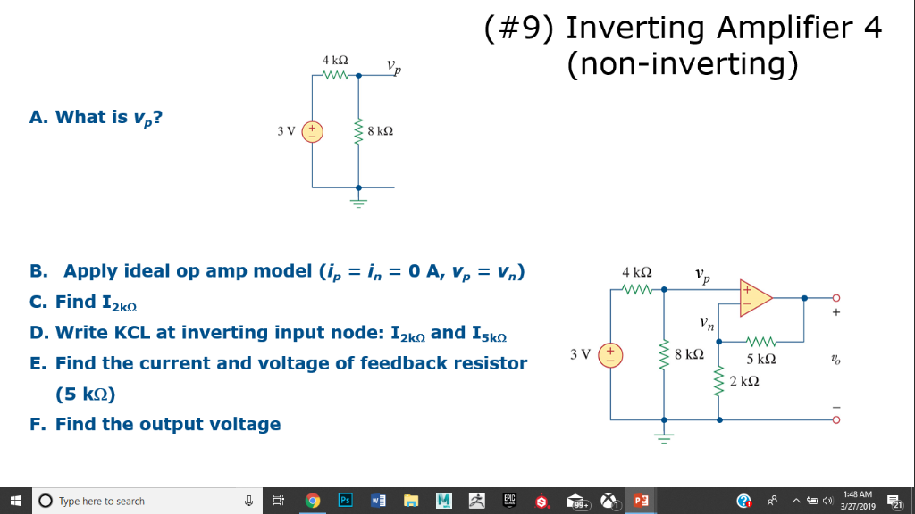 Solved (#9) Inverting Amplifier 4 (non-inverting) A. What is | Chegg.com