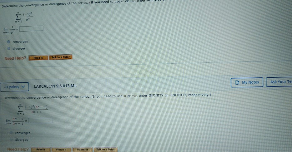 Solved Determine the convergence or divergence of the | Chegg.com