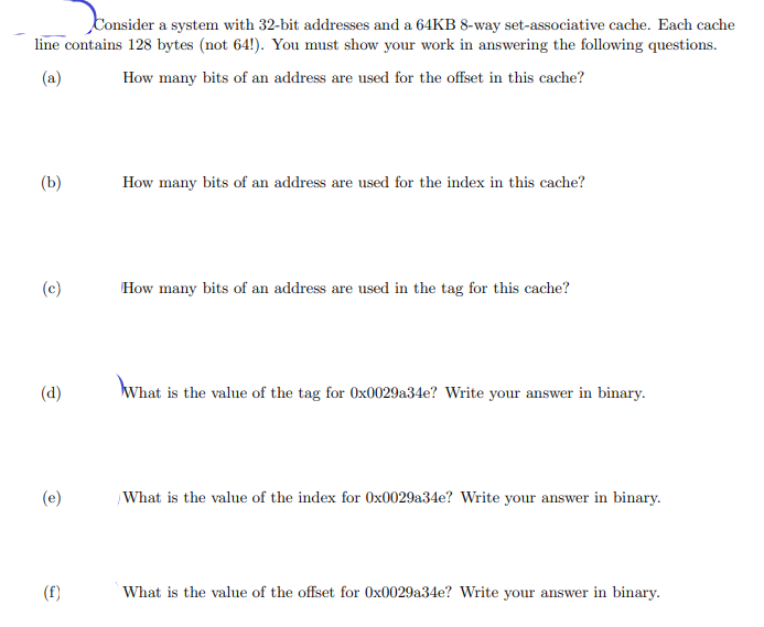 Solved - Consider a system with 32-bit addresses and a 64 KB | Chegg.com