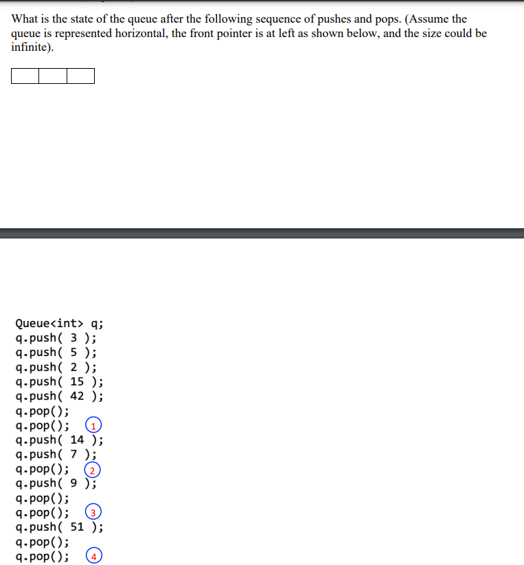 Solved What is the state of the queue after the following | Chegg.com