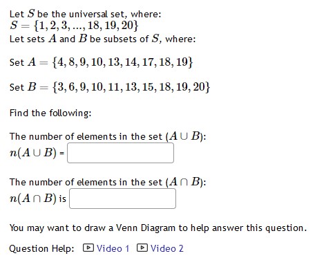 Solved S={1,2,3,…,18,19,20} Let sets A and B be subsets of | Chegg.com