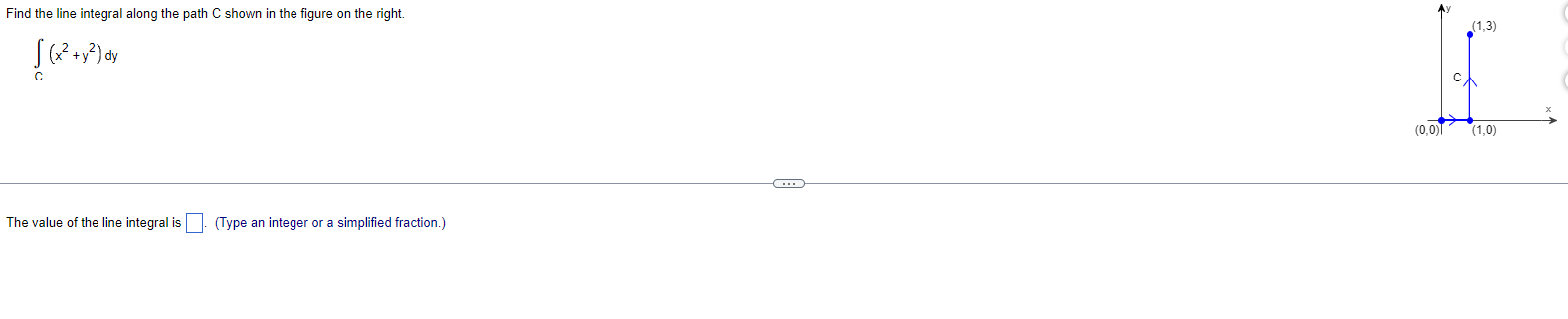 Solved Find the line integral along the path C shown in the | Chegg.com