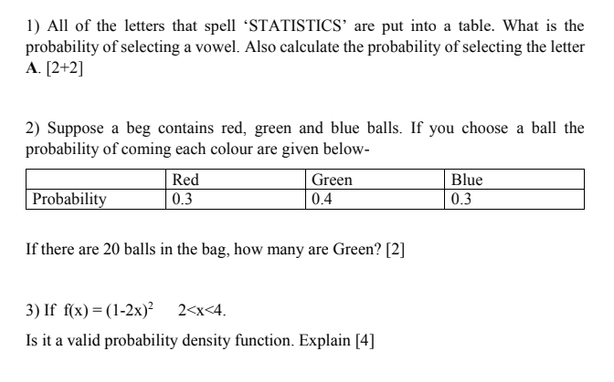 Solved 1) All of the letters that spell ‘STATISTICS' are put | Chegg.com