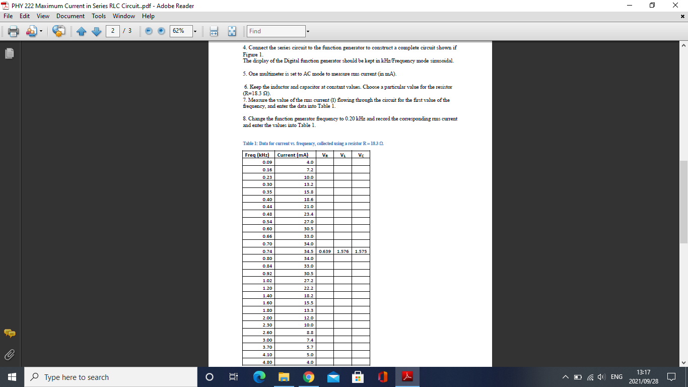 Solved g PHY 222 Maximum Current in Series RLC Circuit..pdf | Chegg.com